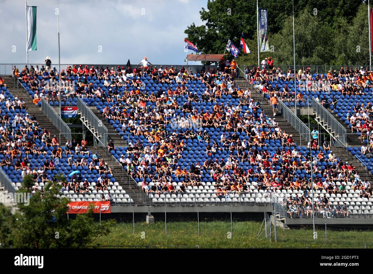 Circuit atmosphere - fans in the grandstand. Austrian Grand Prix ...