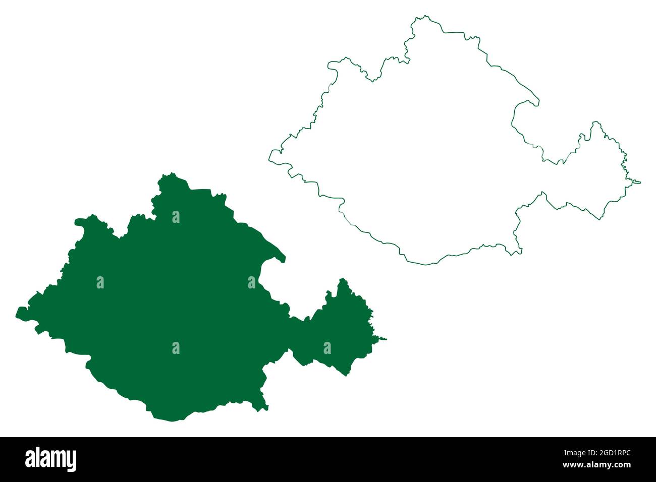 Gonda district (Uttar Pradesh State, Republic of India) map vector ...