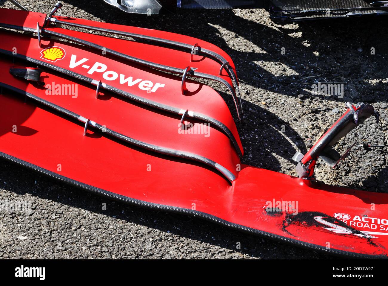 Damaged ferrari sf 21 of carlos sainz jr hi-res stock photography and ...