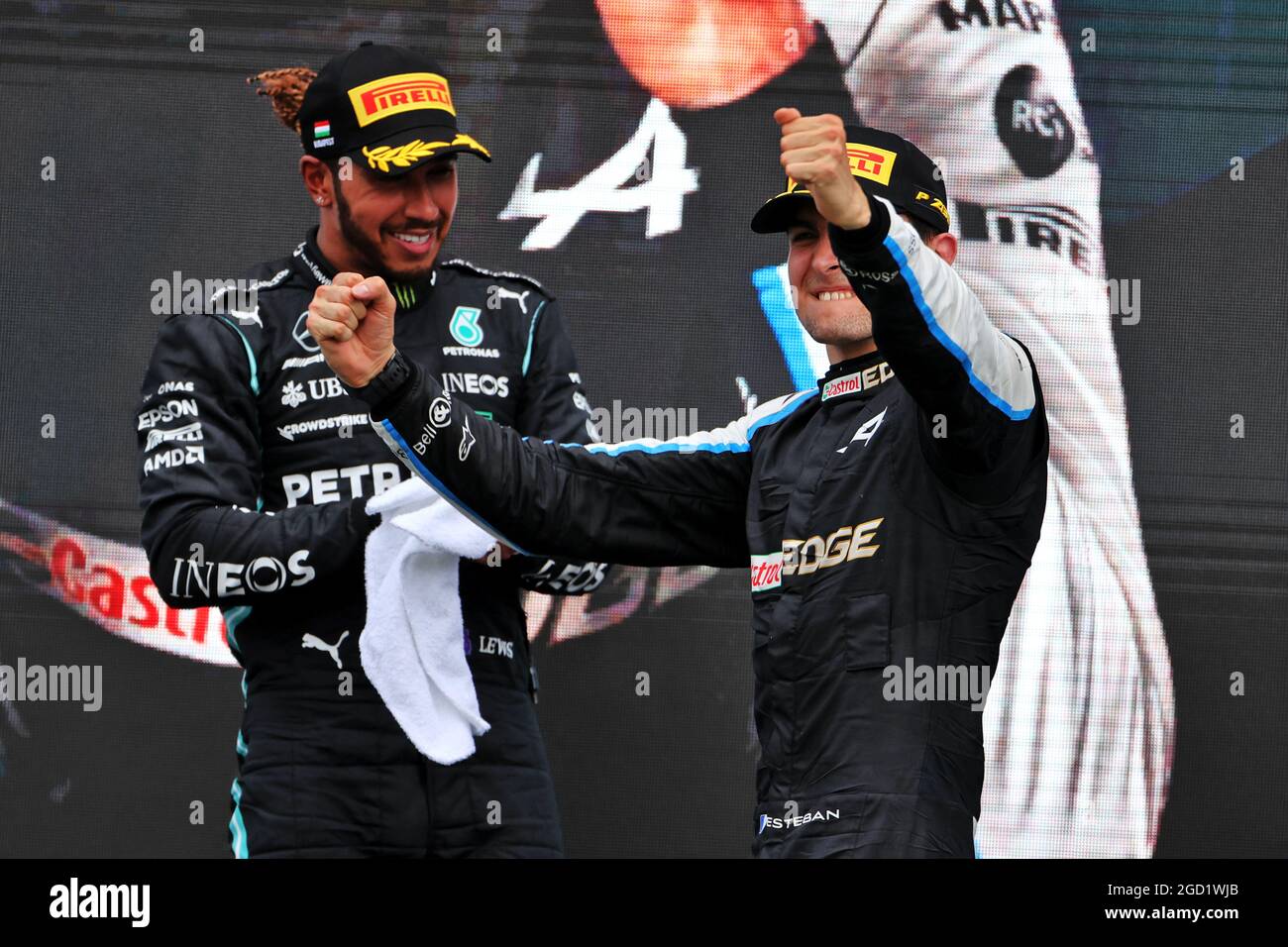 Alpine f1 team celebrates on podium hi-res stock photography and images ...