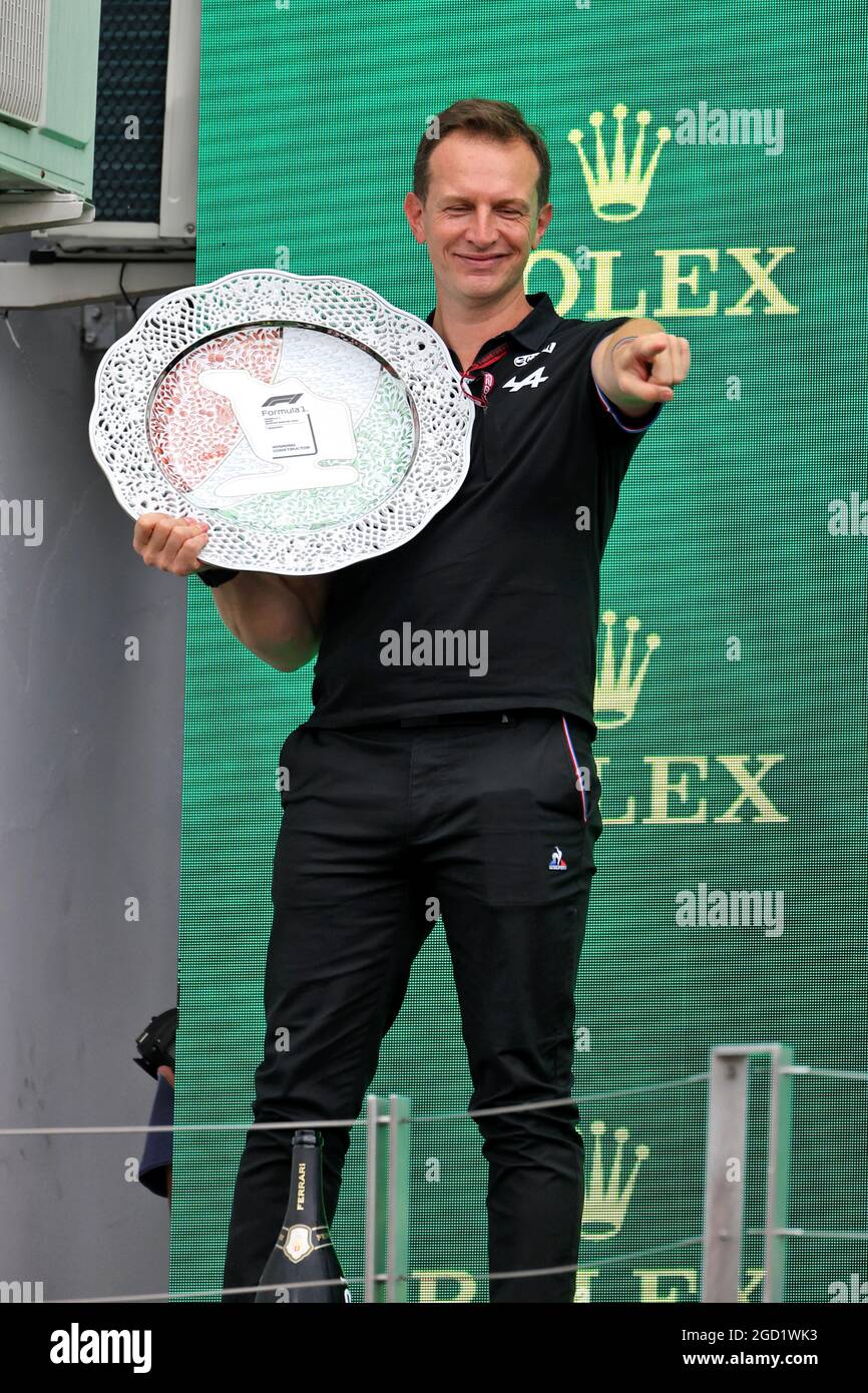 Alpine f1 team executive director celebrates on podium hi-res stock ...