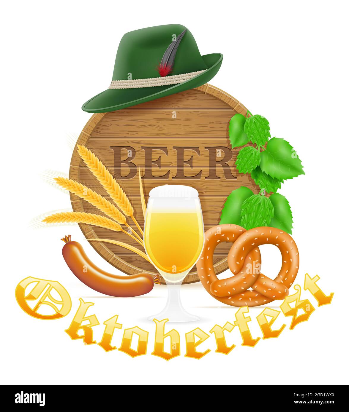 icons objects and design elements for oktoberfest beer festivalvector ...