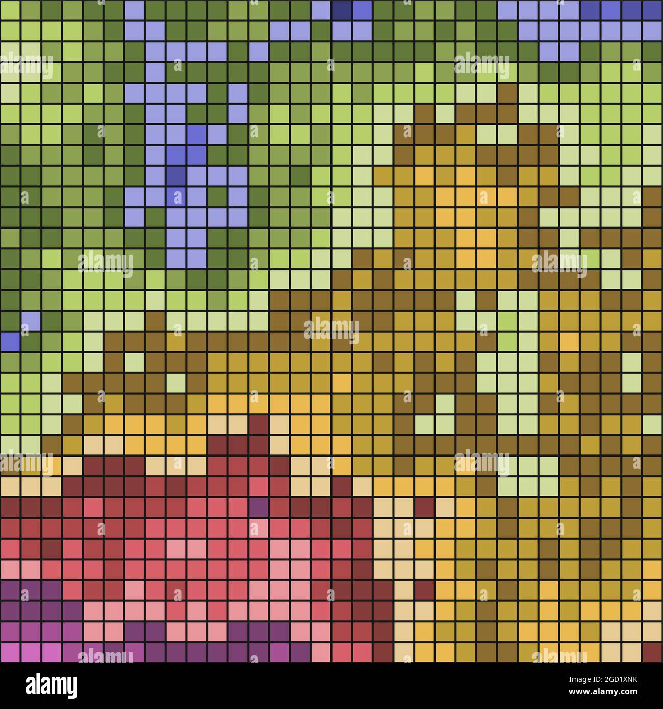 Abstract Geometrical color pixel generative art illustration Stock ...