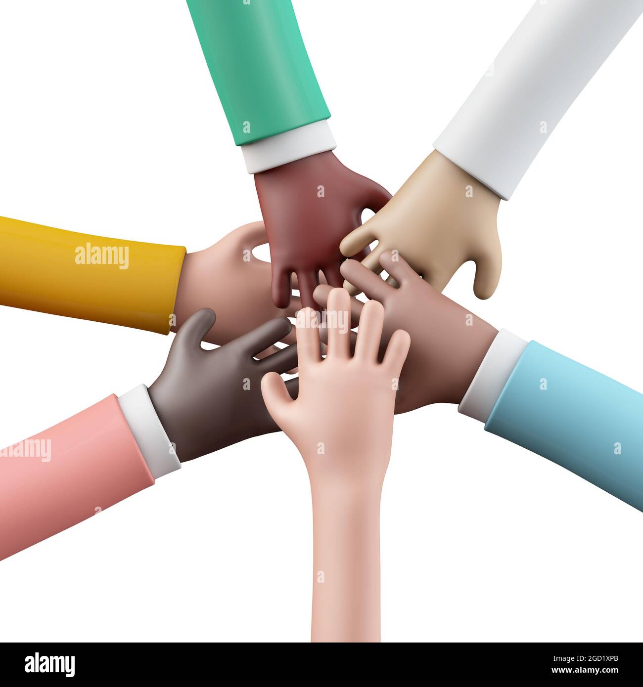 Teamwork hands together illustration hi-res stock photography and ...
