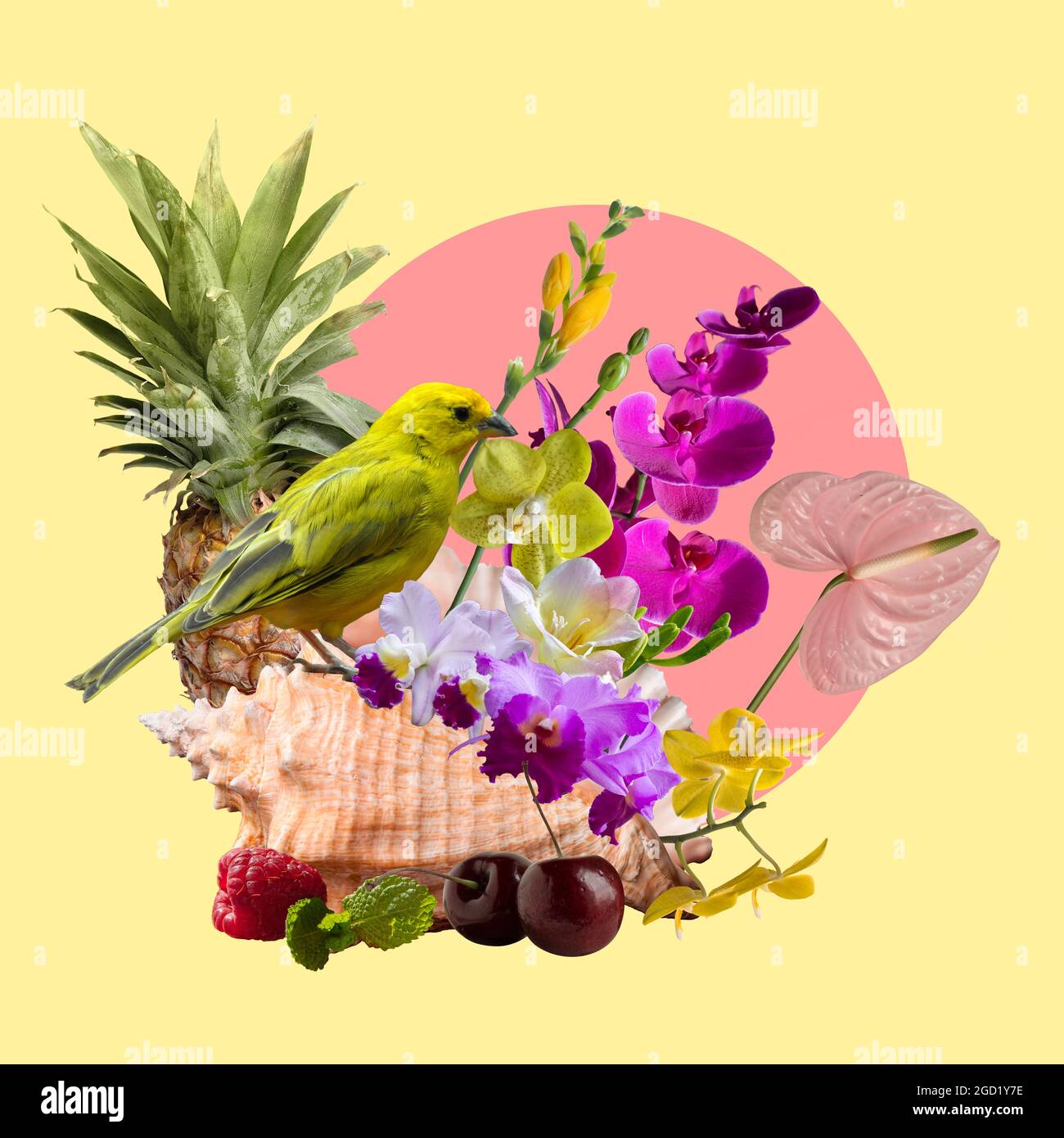 Summer and colorful traveler symbols. Copyspace to text. Modern design ...