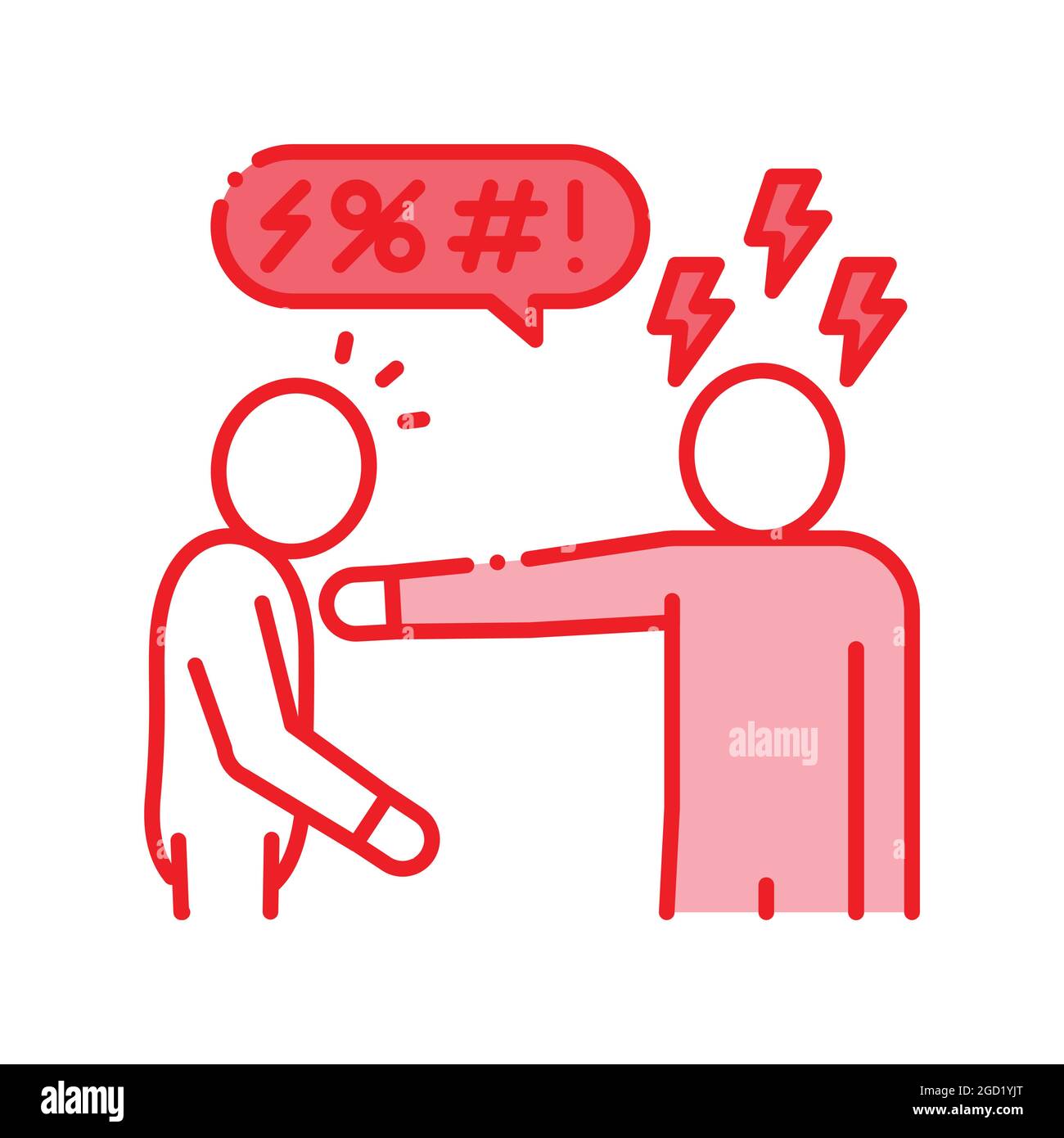 Insult color line icon. Verbal bullying. Harassment, social abuse and ...