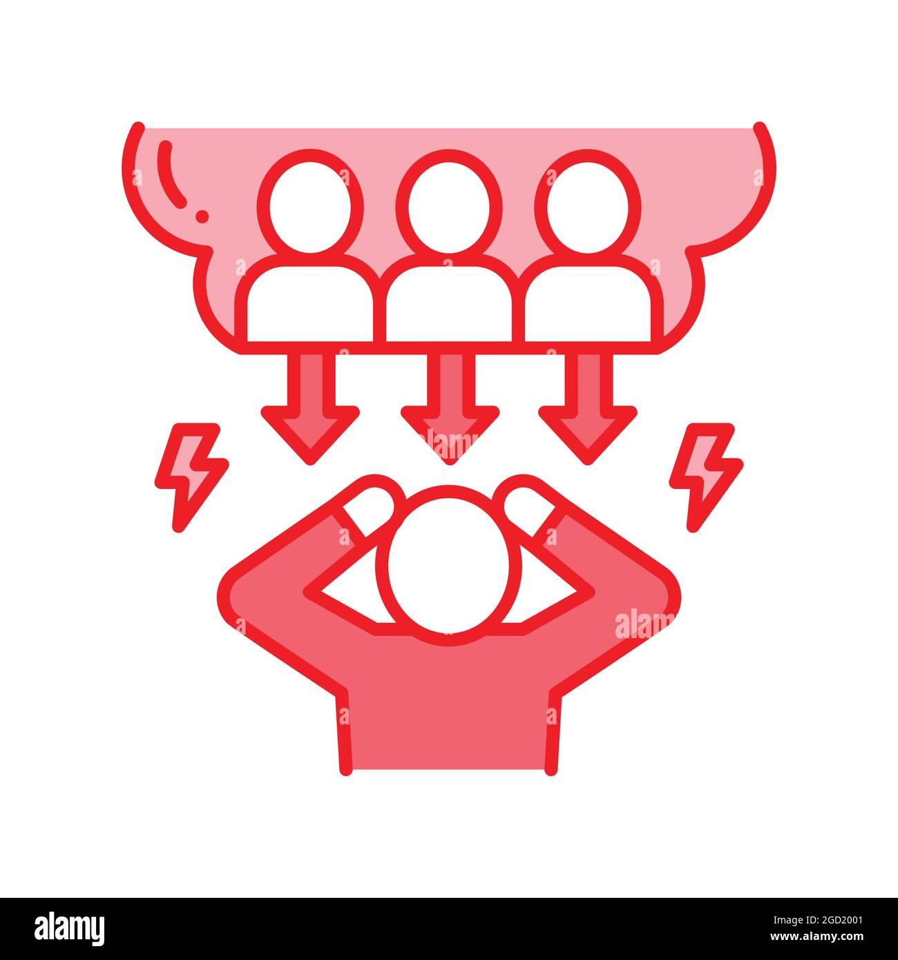 Social bullying color line icon. Harassment, social abuse and violence ...