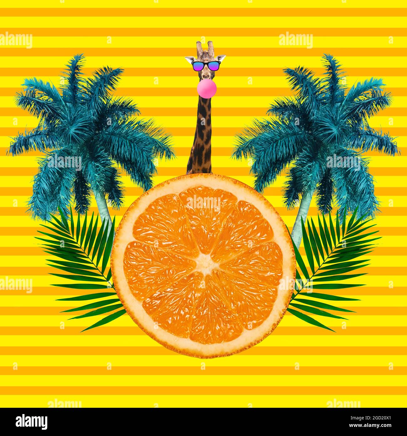 Summer and colorful traveler symbols, mood. Copyspace to text. Modern ...