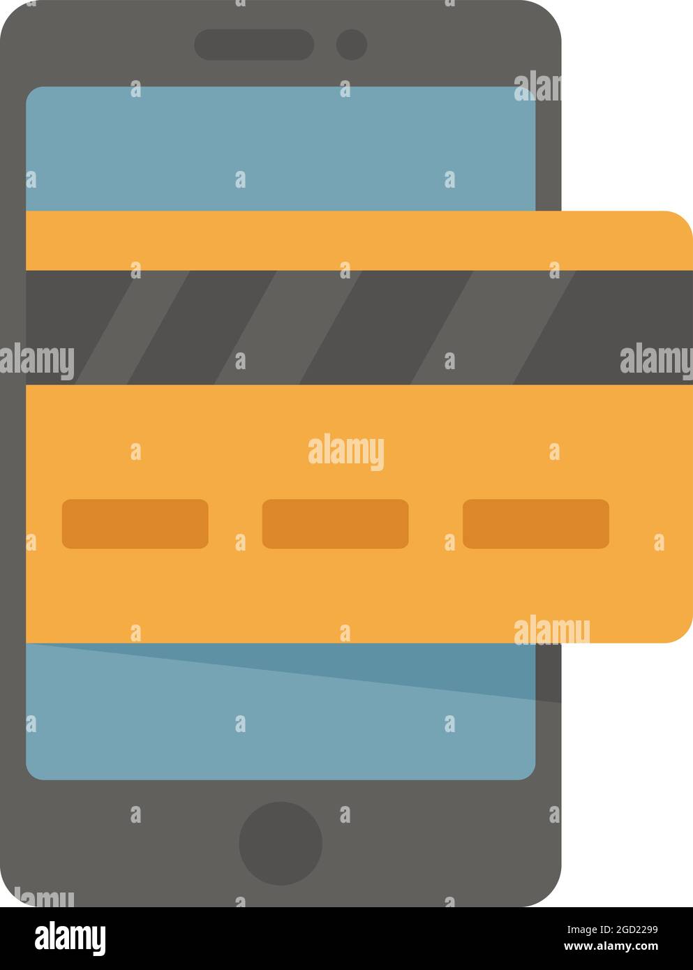 Credit card digital wallet icon. Flat illustration of credit card digital wallet vector icon ...