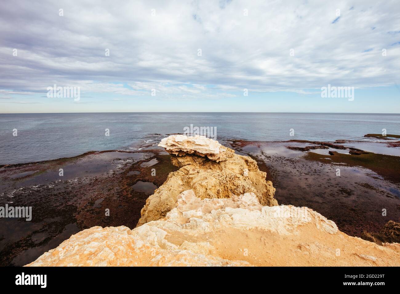 The lesser known Monforts Beach and its rockpool formations on a sunny ...