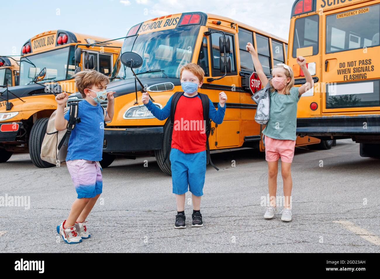 Excited Kids At School