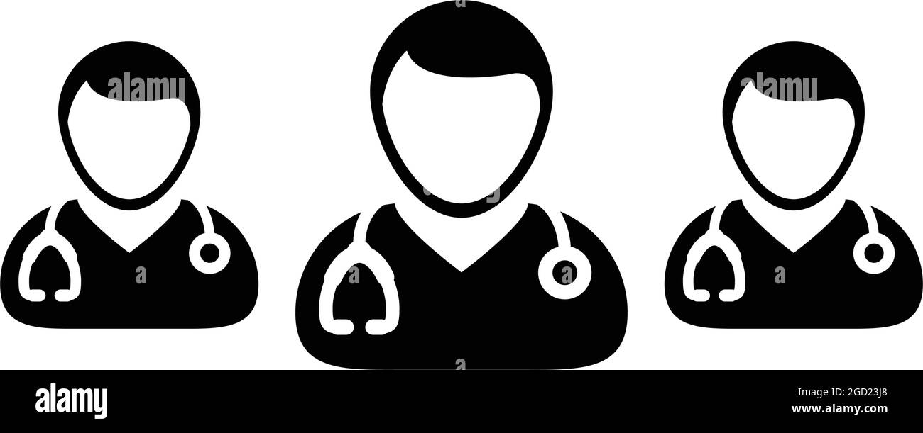 Physician icon vector group of male doctors person profile avatar for ...