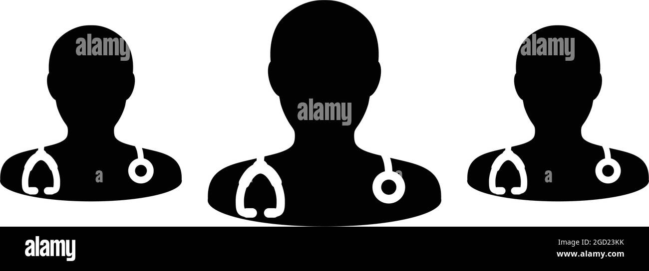 Health icon vector group of male doctors person profile avatar for ...