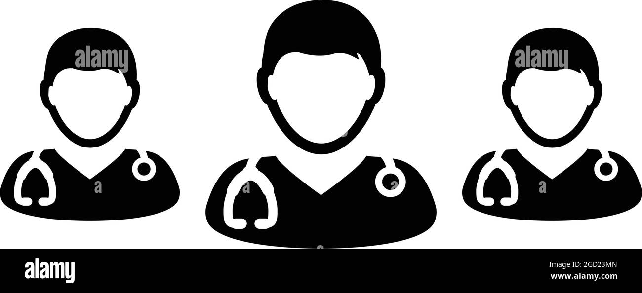 Healthcare icon vector group of male doctors person profile avatar for ...