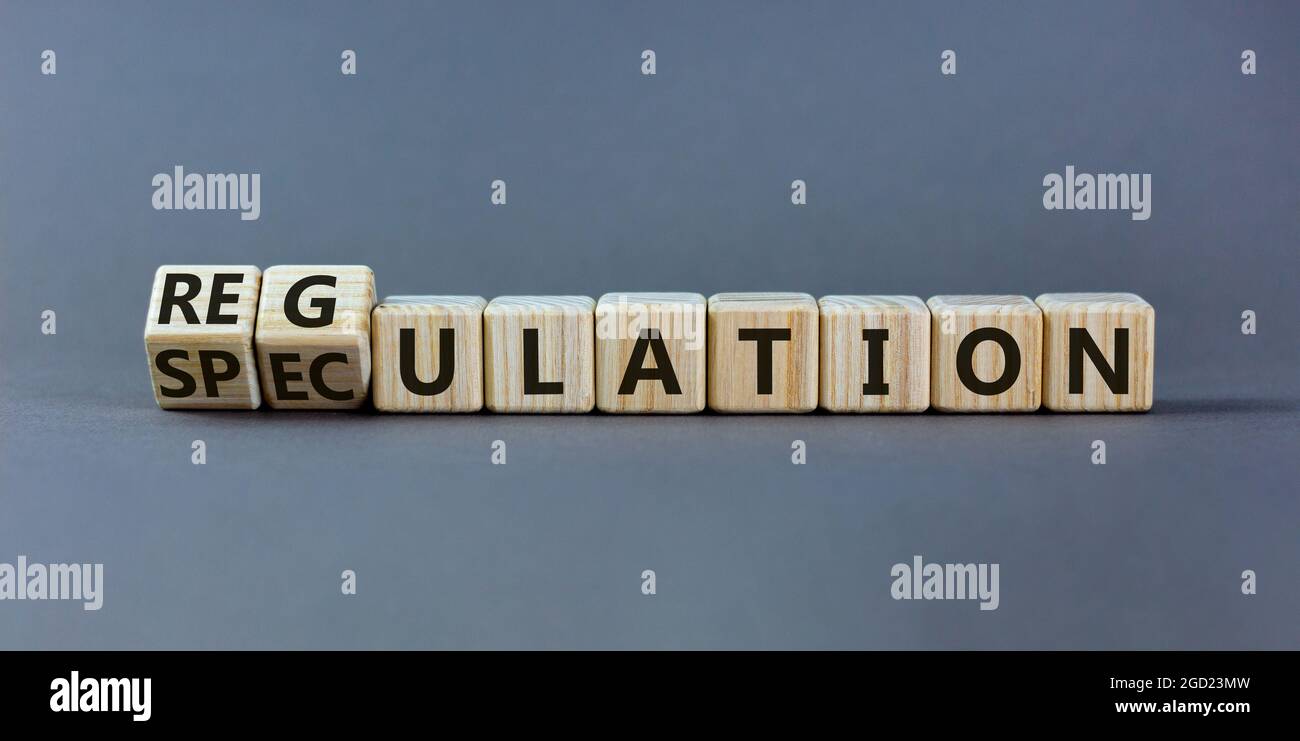 Speculation or regulation symbol. Turned cubes and changed the word ...