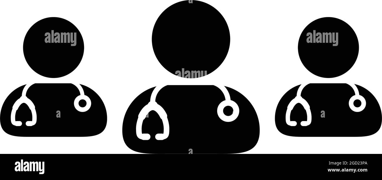 Ask a doctor icon vector group of male physicians person profile avatar ...