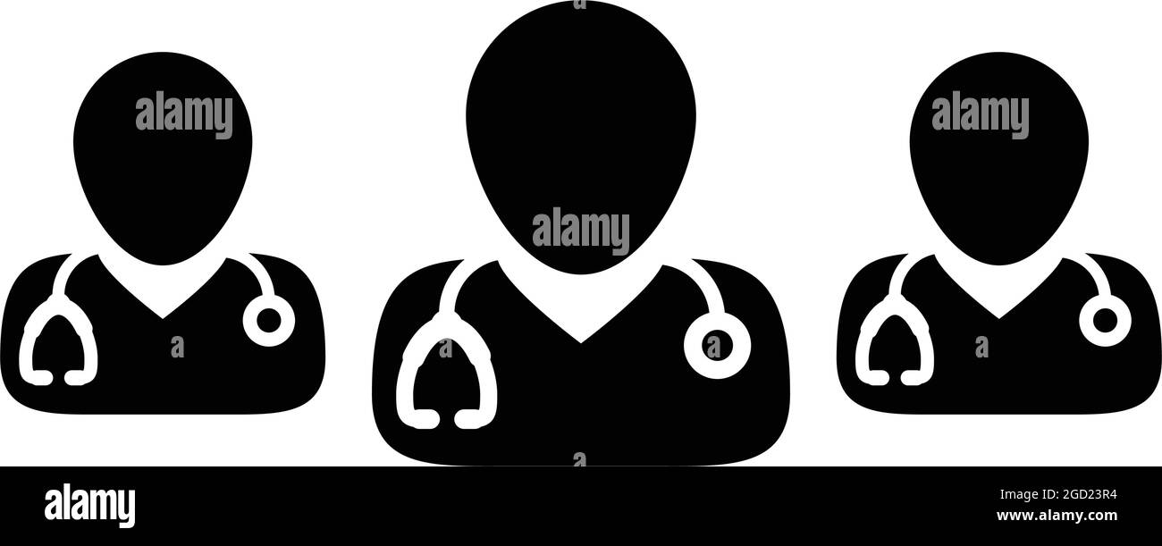 Ask a doctor icon vector group of male physicians person profile avatar ...