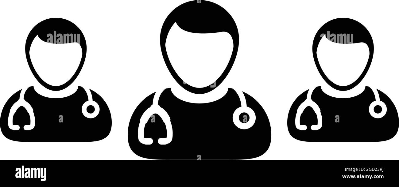 Doctor icon vector group of male physicians person profile avatar for ...