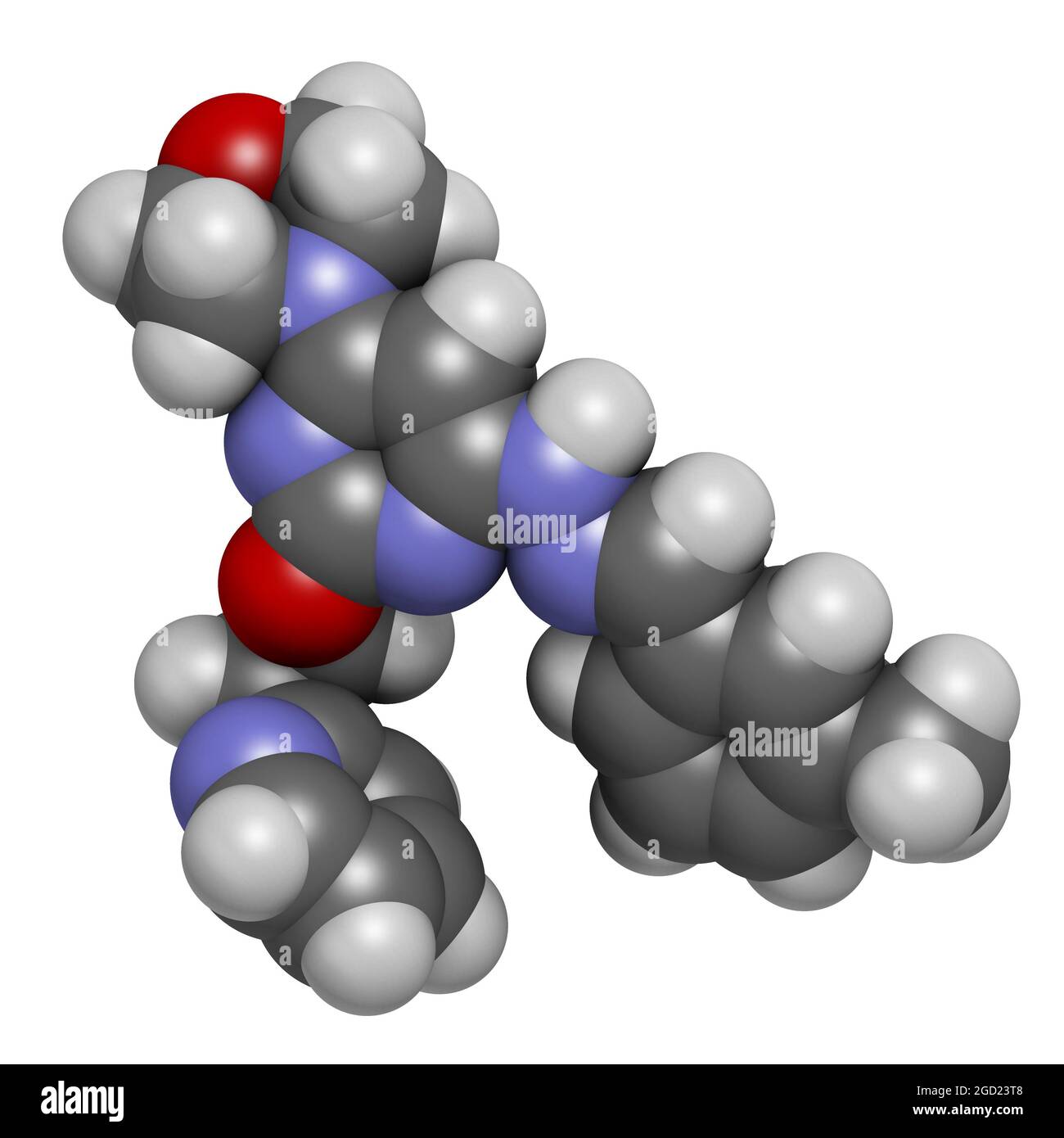 Apilimod drug molecule (PIKfyve inhibitor). 3D rendering Stock Photo ...