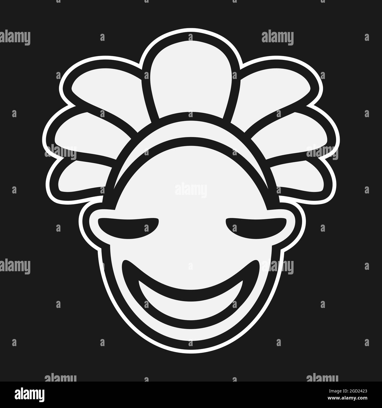 avatar happy face on a black isolated background vector image Stock ...