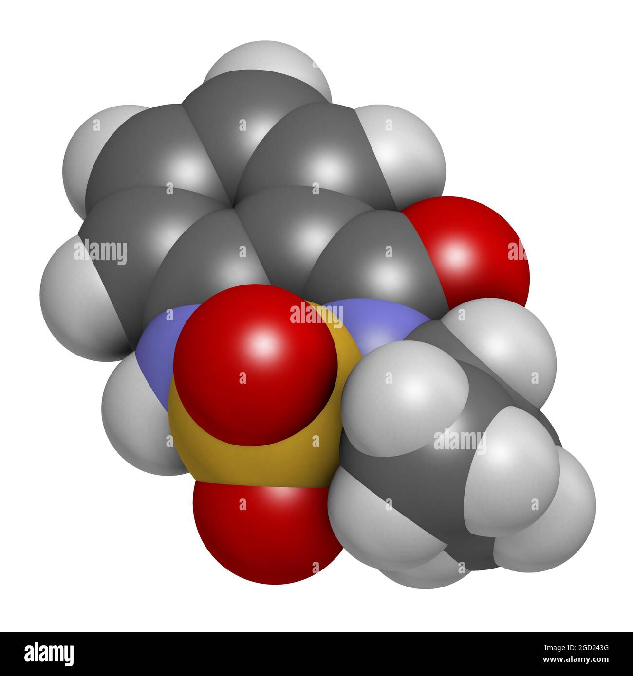Bentazon herbicide molecule. 3D rendering Stock Photo - Alamy
