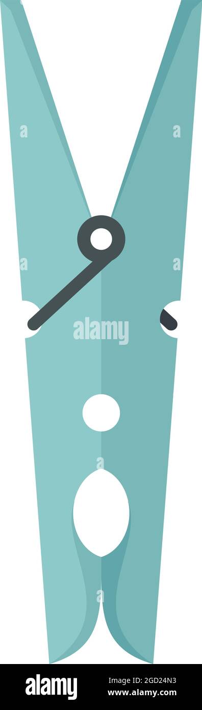 Laundry clothes pin icon. Flat illustration of laundry clothes pin ...
