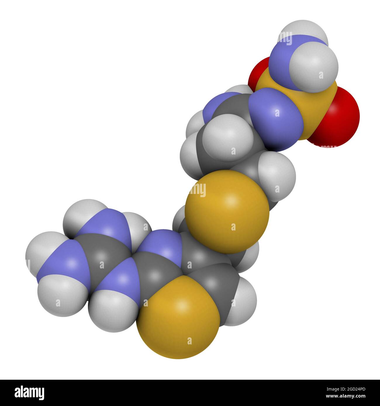 Famotidine drug molecule. 3D rendering Stock Photo - Alamy