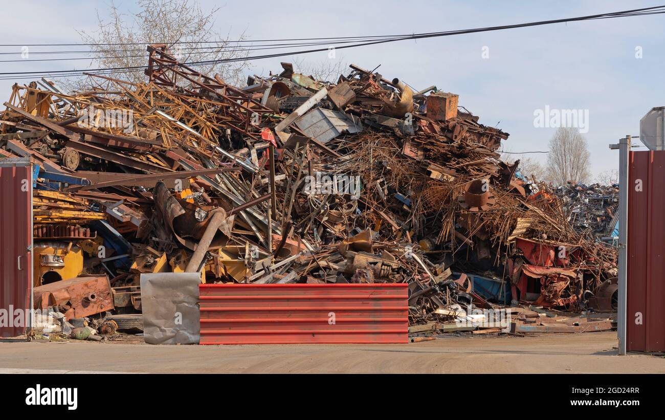 Big Pile of Scrap Metal Ready for Recycling Stock Photo - Alamy