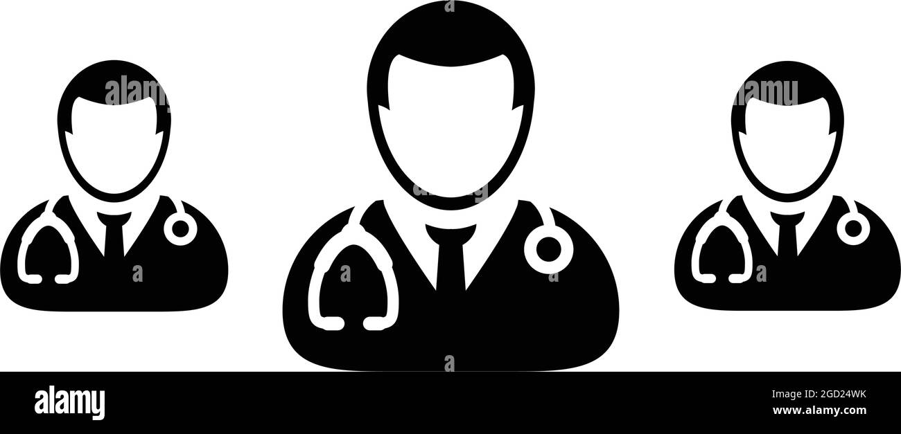Health icon vector group of male doctors person profile avatar for ...