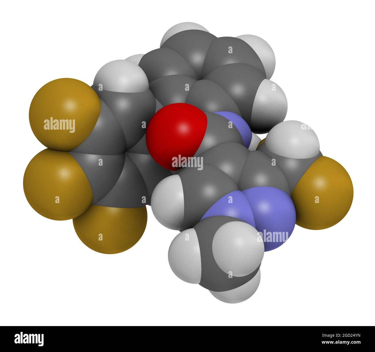 Fluxapyroxad fungicide molecule. 3D rendering Stock Photo - Alamy