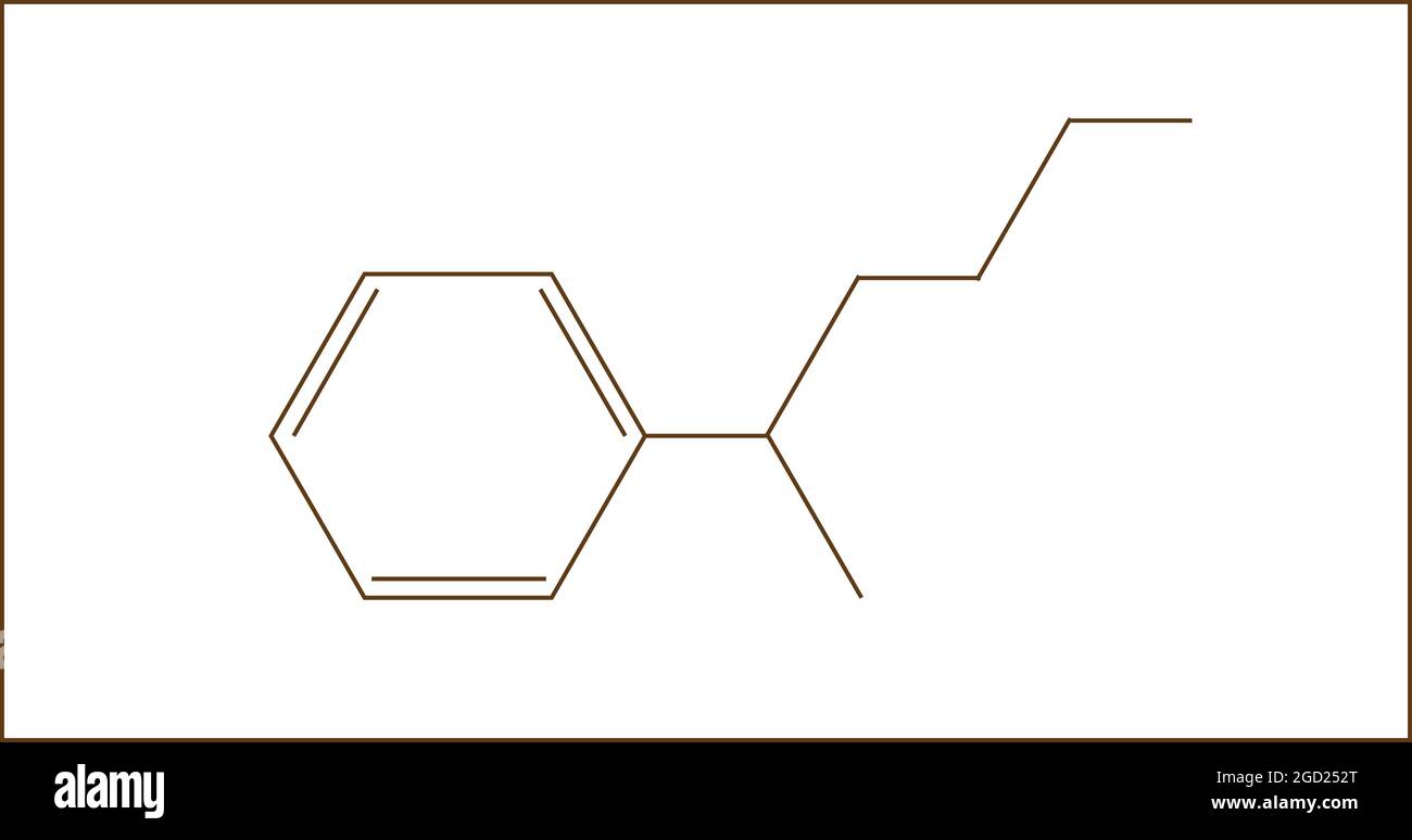 2-phenylhexane, chemical structure of 2-phenylhexane compound Stock ...