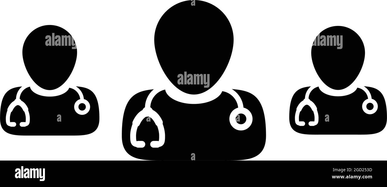 Surgeon icon vector group of male doctors person profile avatar for ...