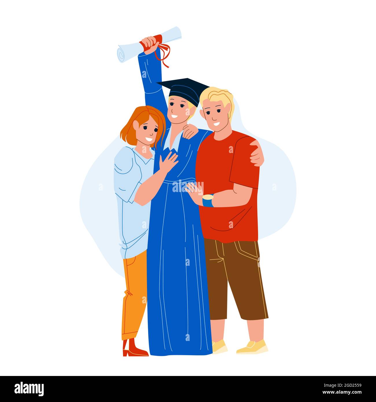 Graduation Ceremony Celebrate Student Boy Vector Stock Vector Image ...