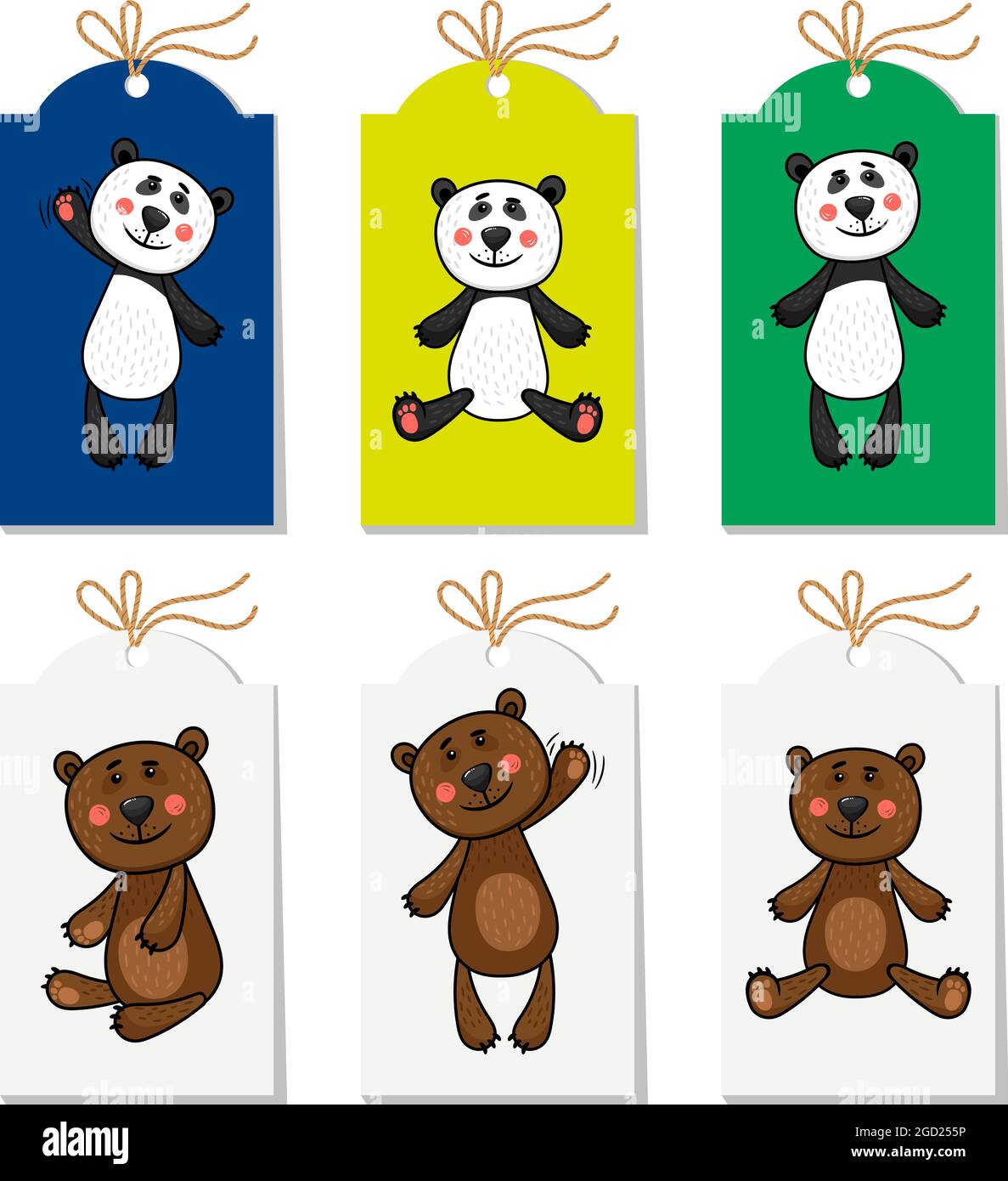 Collection of labels with panda and bear Stock Vector Image & Art - Alamy