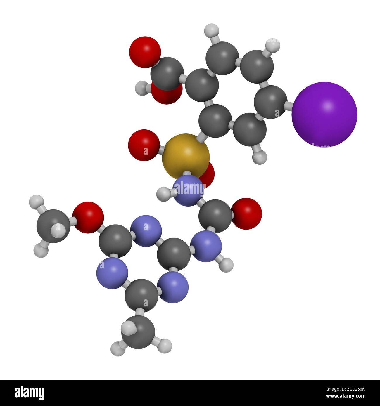 Iodosulfuron herbicide molecule. 3D rendering Stock Photo - Alamy