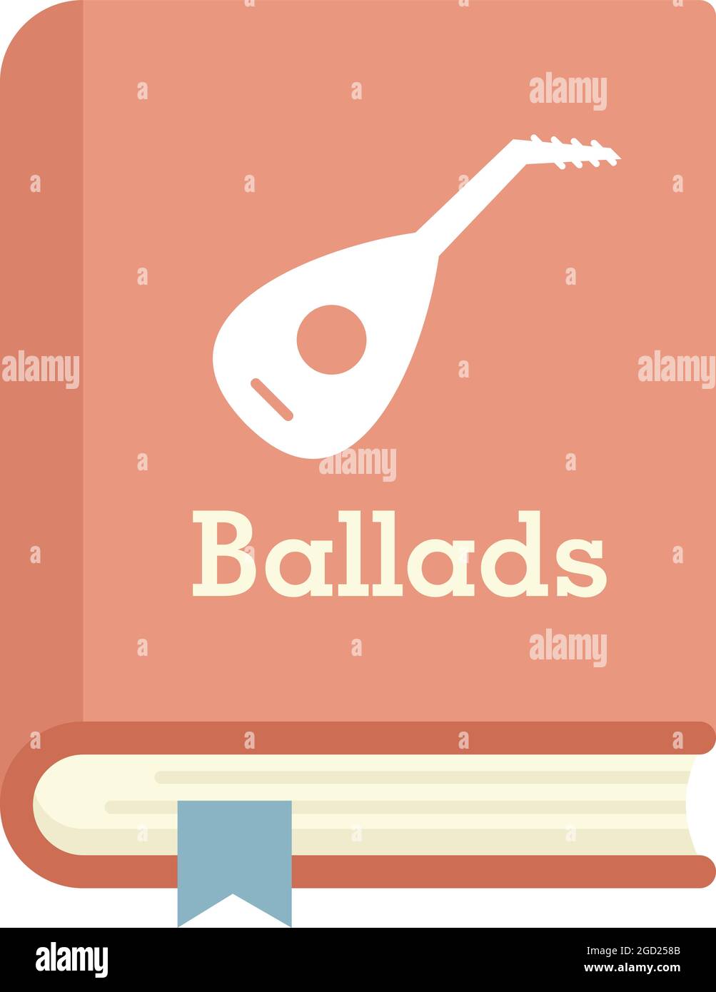 Ballads book icon. Flat illustration of ballads book vector icon ...