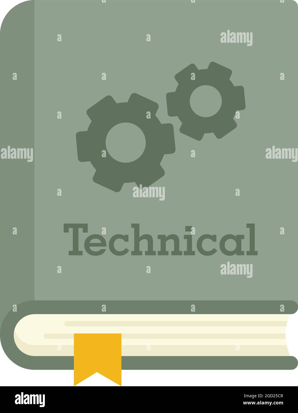 Technical book icon. Flat illustration of technical book vector icon ...