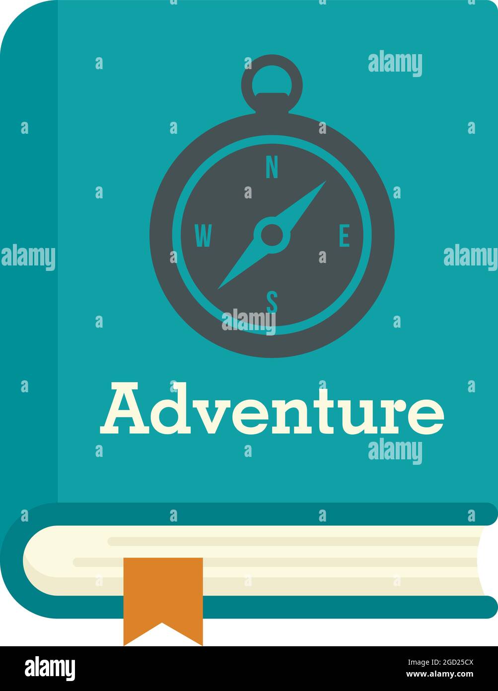 Adventure book icon. Flat illustration of adventure book vector icon ...