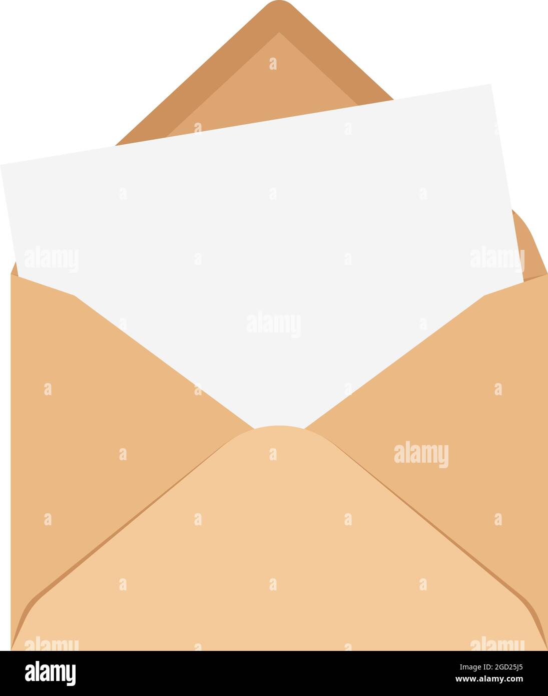 Open envelope with white paper Stock Vector Image & Art - Alamy