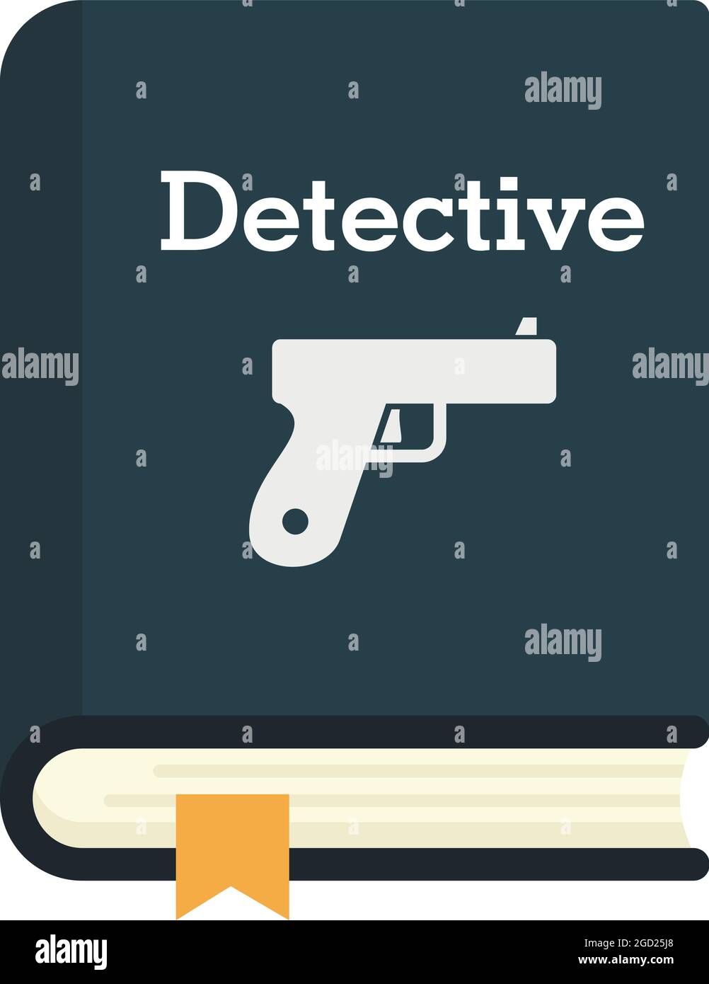 Detective book icon. Flat illustration of detective book vector icon ...