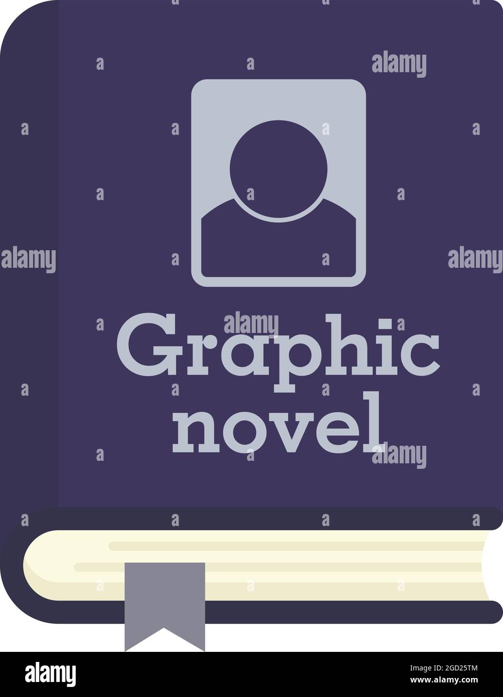 Graphic novel book icon. Flat illustration of graphic novel book vector ...