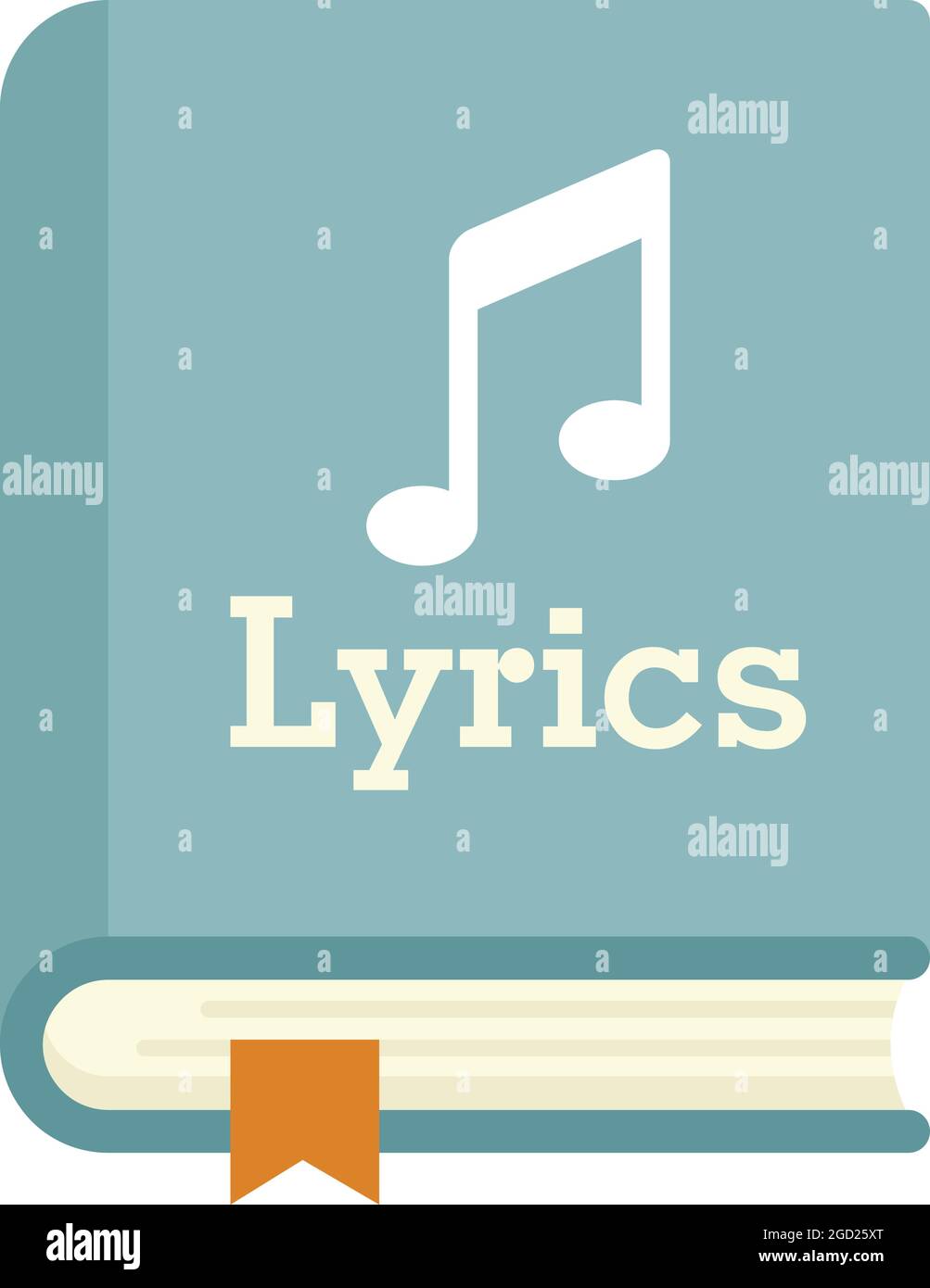 Lyrics book icon. Flat illustration of lyrics book vector icon isolated ...