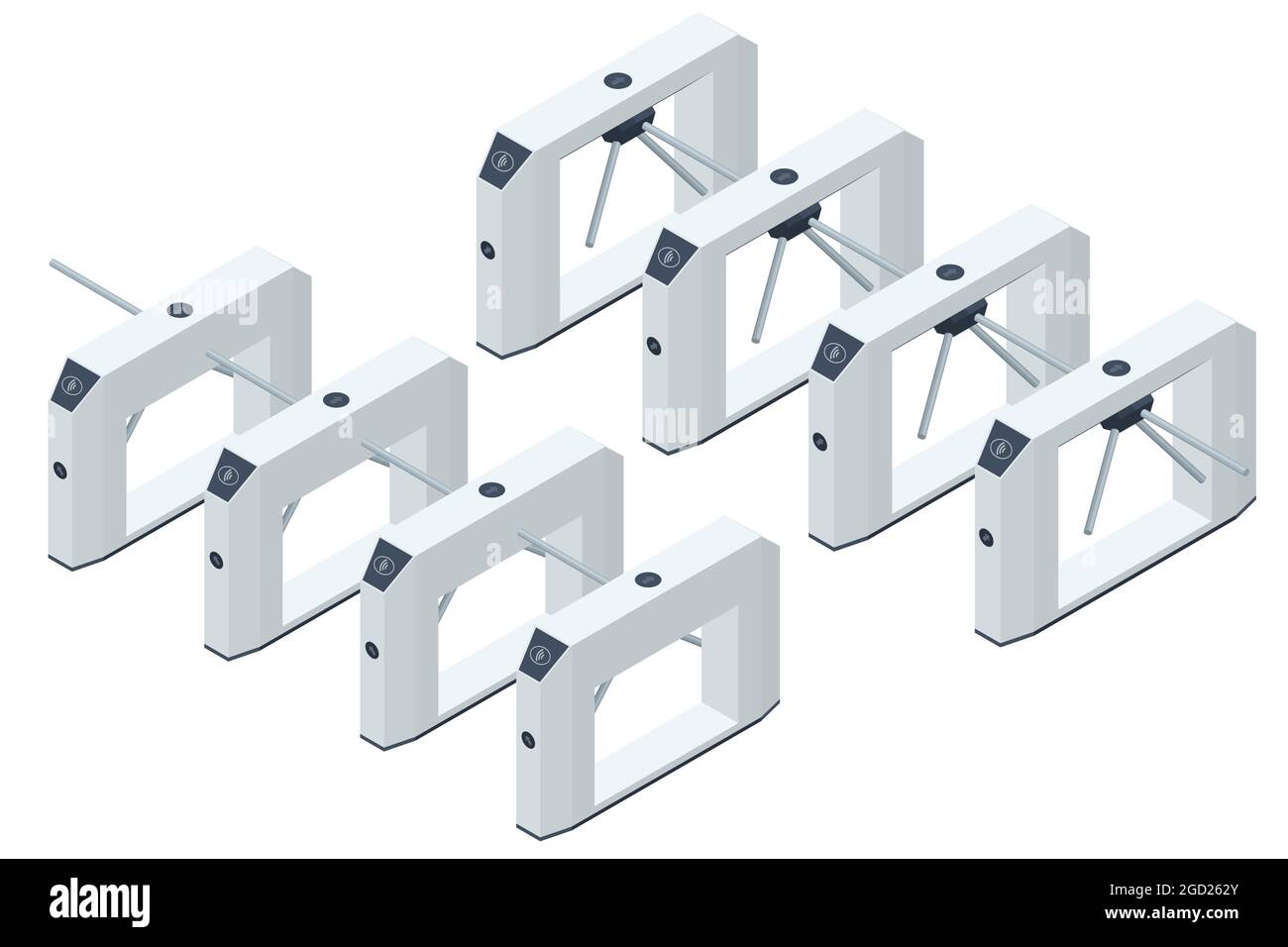 Isometric Turnstile. Access control equipment. Magnetic card access ...