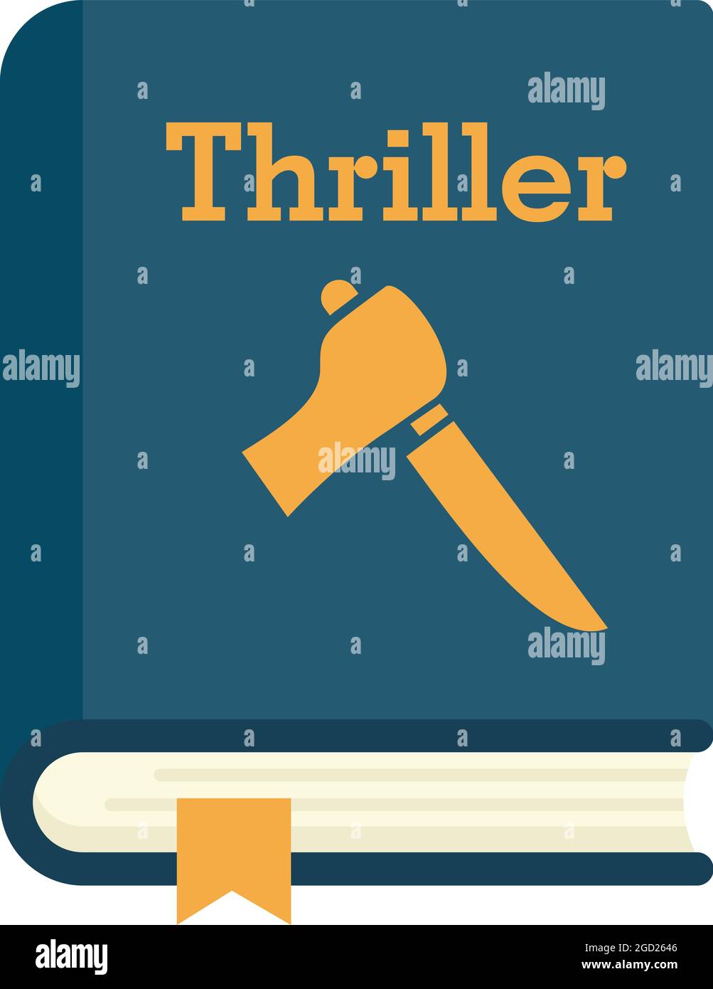 Thriller book icon. Flat illustration of thriller book vector icon ...