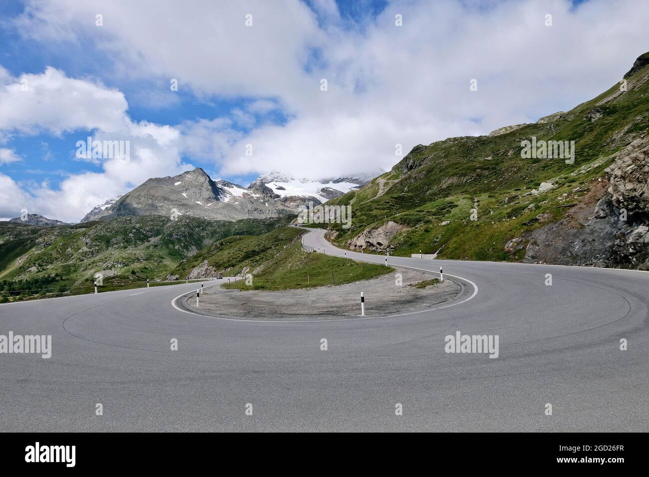 Bernina mountain pass, Passo del Bernina, in the Swiss Alps. The ...