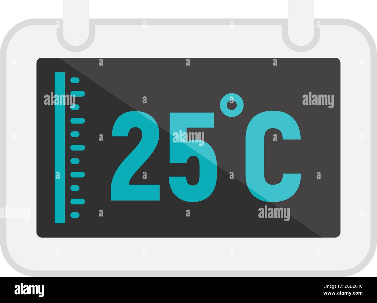 Digital tablet temperature control icon. Flat illustration of digital ...
