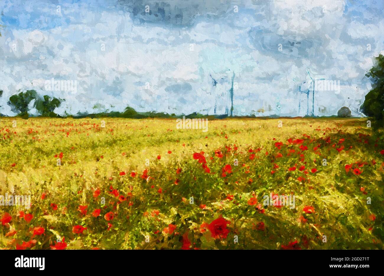 Rye field painting hi-res stock photography and images - Alamy