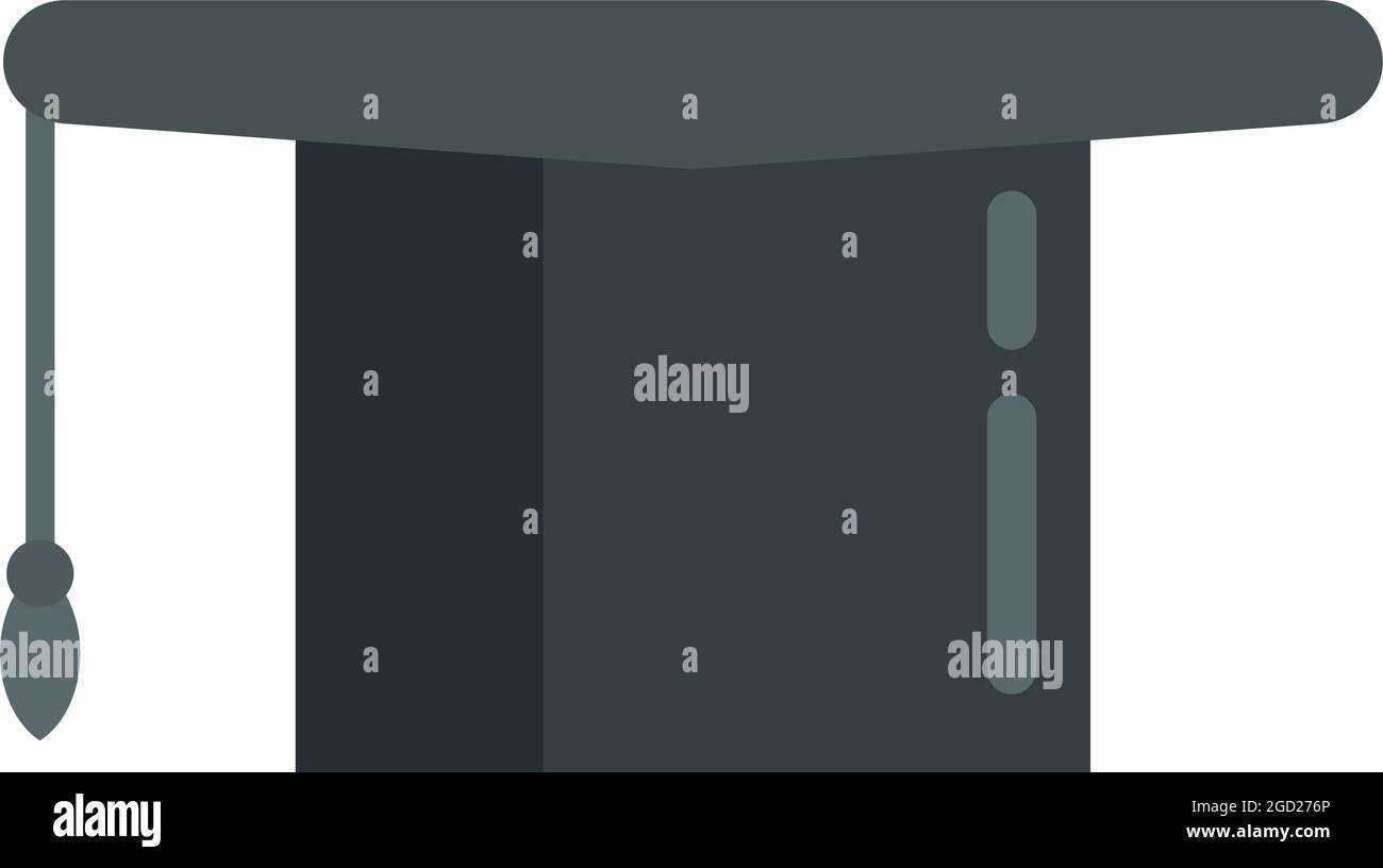 Life skills graduation hat icon. Flat illustration of life skills ...