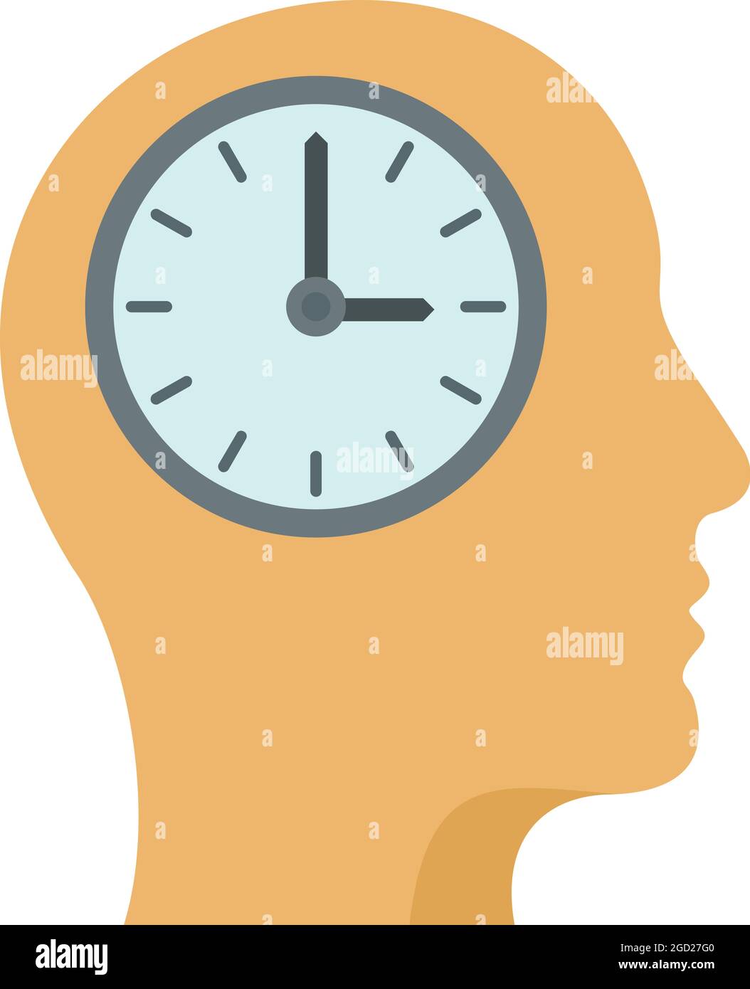 Mind time working icon. Flat illustration of mind time working vector ...