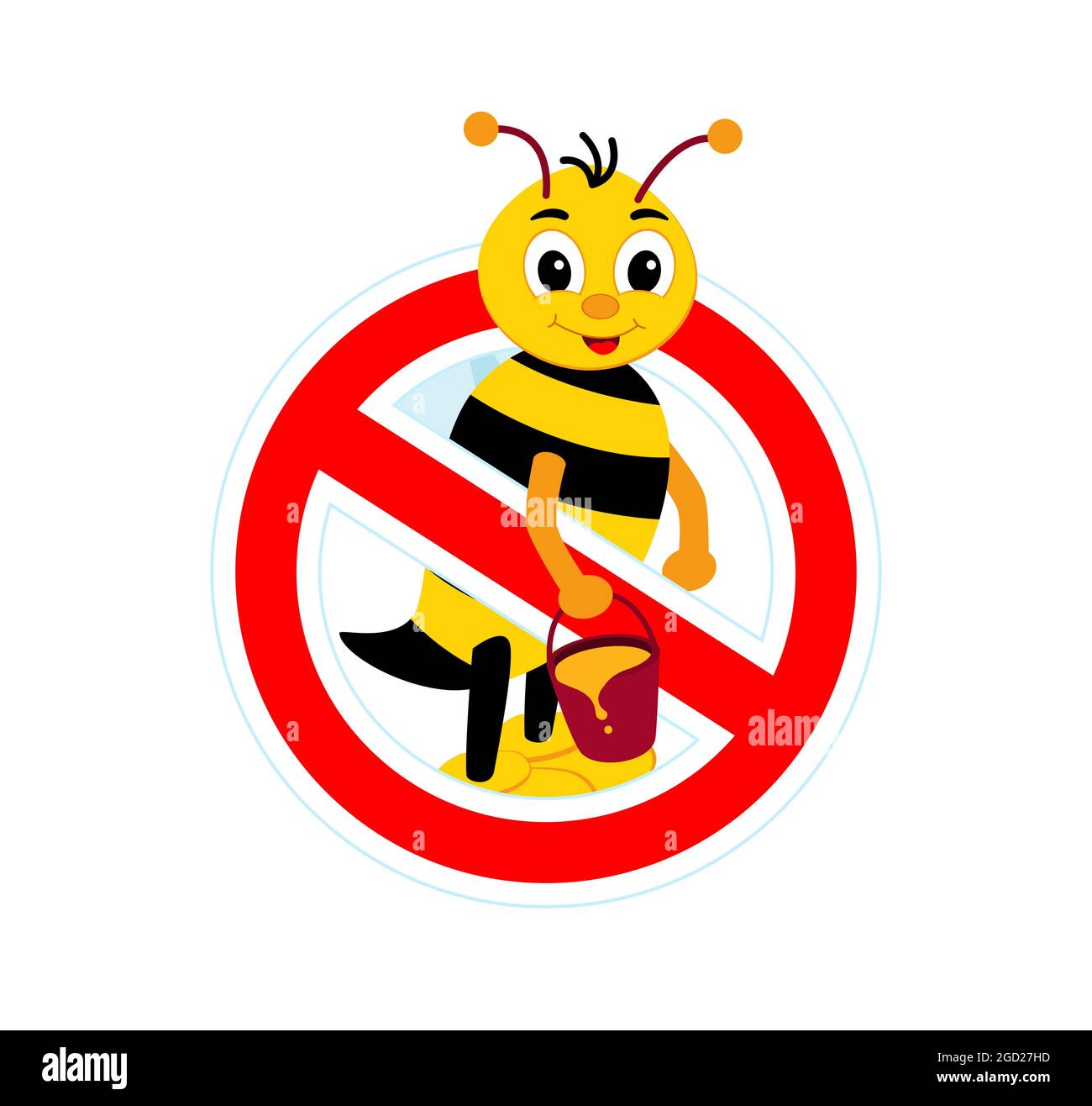 Stop sign, watch out for the bees. Red sign no honey Stock Vector Image ...